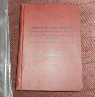 EMPLOYEE RULE BOOK CANADIAN NATIONAL AND ALL SUBSIDIARIES HARDCOVER ...