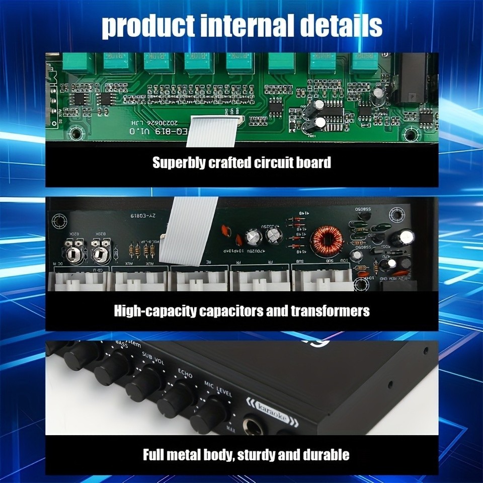 8-Band Car Audio Equalizer - 8V Parametric EQ with RMS Adjustment for ...