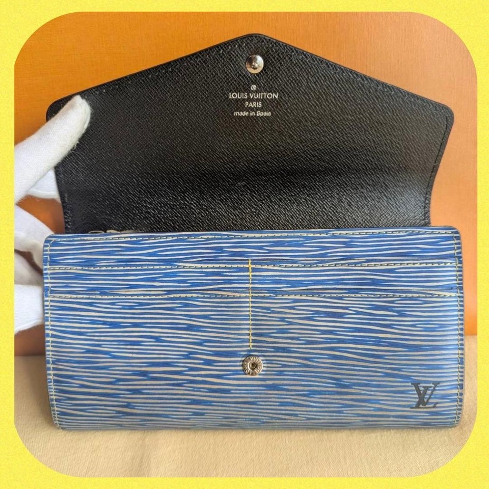 Louis Vuitton Epi Portefeuille Sarah Denim Long Wallet Used Excellent ...