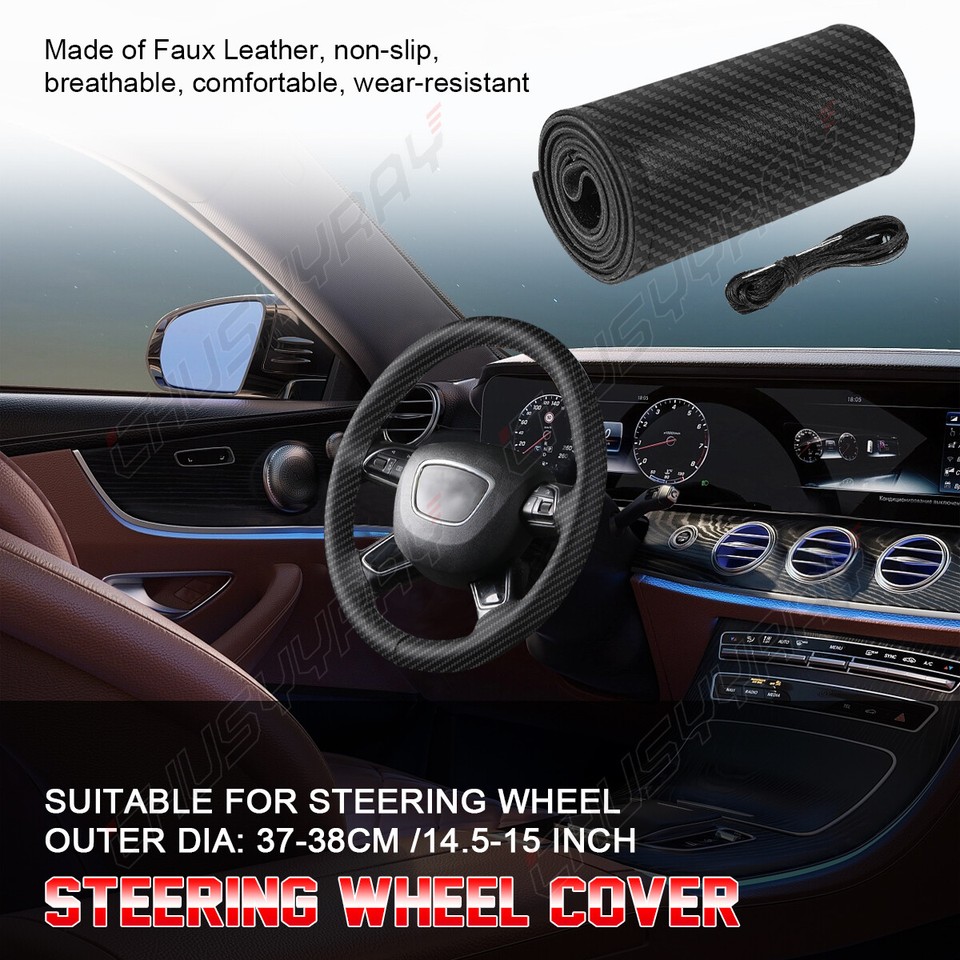 15" Steering Wheel Cover Genuine Leather for Chevy Silverado 1500 2500 ...