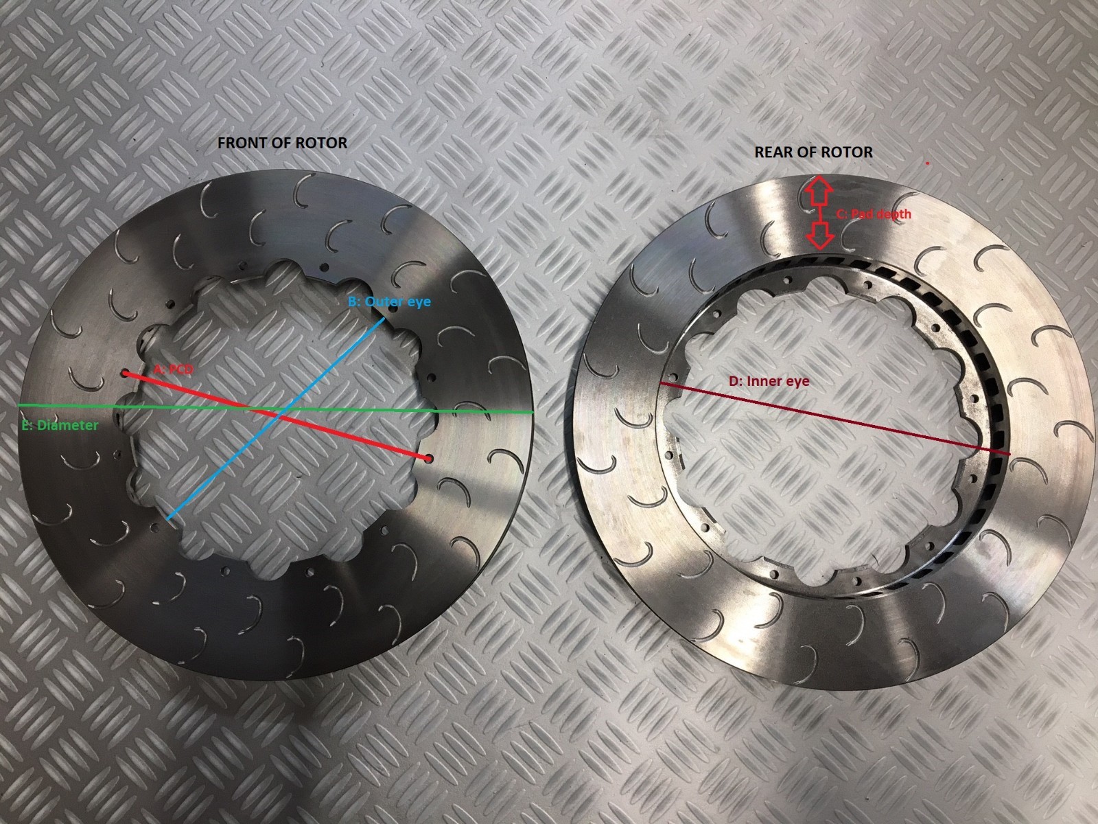 Reyland 315x28mm curved groove brake rotors 190.5mm pcd | eBay