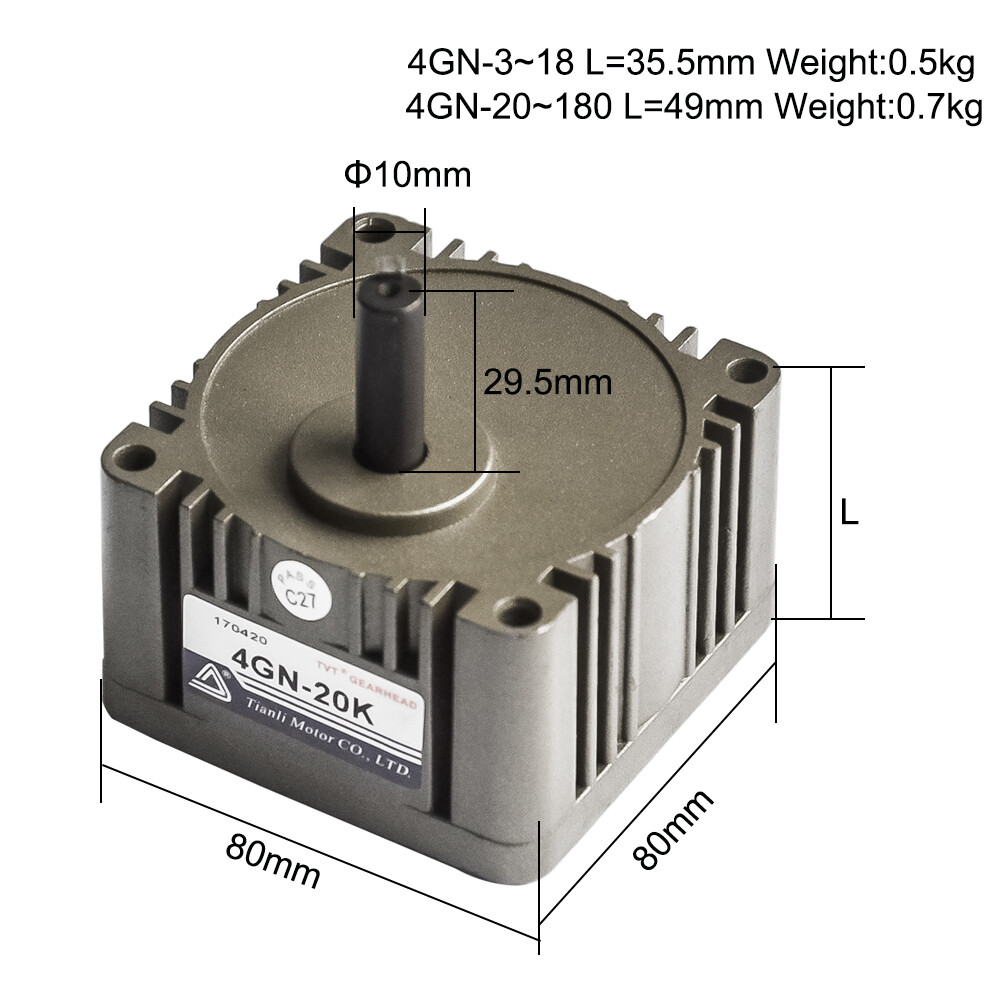Speed Reduction Gearbox 2GN 3GN 4GN 5GN Gear Head Box for AC Induction ...