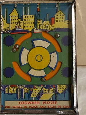 Vintage Cogwheel Dexterity Puzzle Tin Toy Game Circa 1946 af-07 | eBay