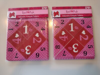 New Origami 16 Valentine Fortune Teller Valentine's Day Cards Cootie ...