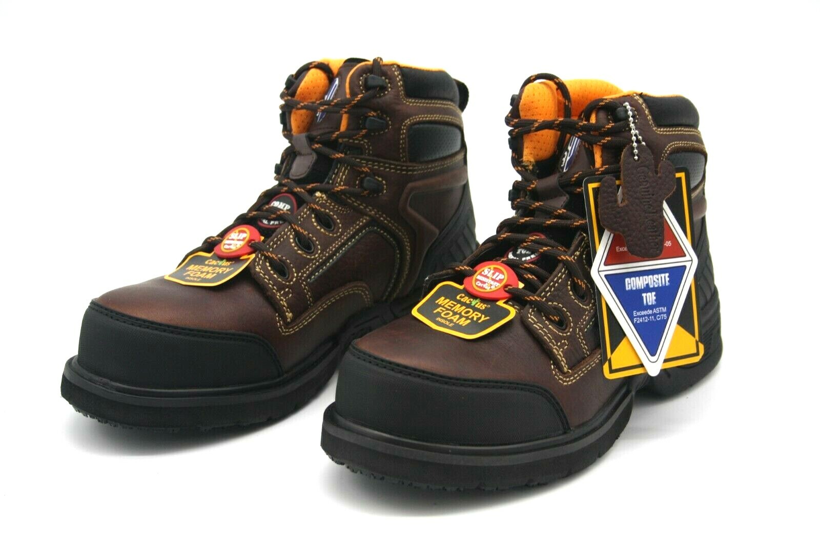 CACTUS FOOTWEAR WORK BOOT 6080C DARK BROWN FIT FOR COMFORT SLIP ...
