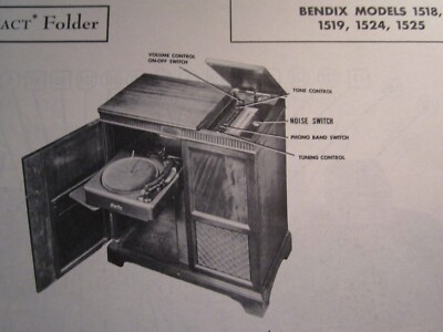 BENDIX 1518, 1519, 1524, & 1525 PHONOGRAPH - RADIO PHOTOFACT | eBay