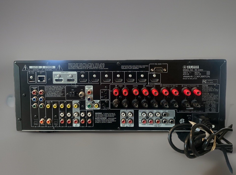 Yamaha RX-A820 7.2 AV Receiver HDMI 4K Home Theater Surround Sound ...
