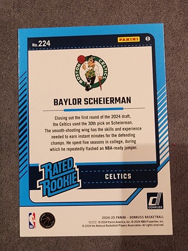 2024-25 Donruss Choice #244 Baylor Scheierman Rated Rookie Red /99 | eBay