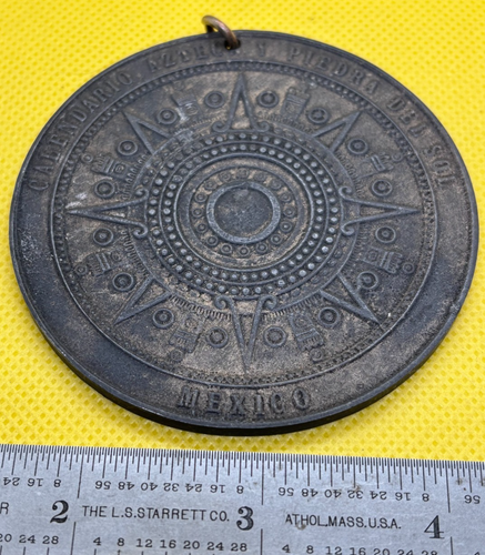 1960s Souvenir Aztec 78mm Calendar Medallion/ Pendant Piedra Del Sol ...
