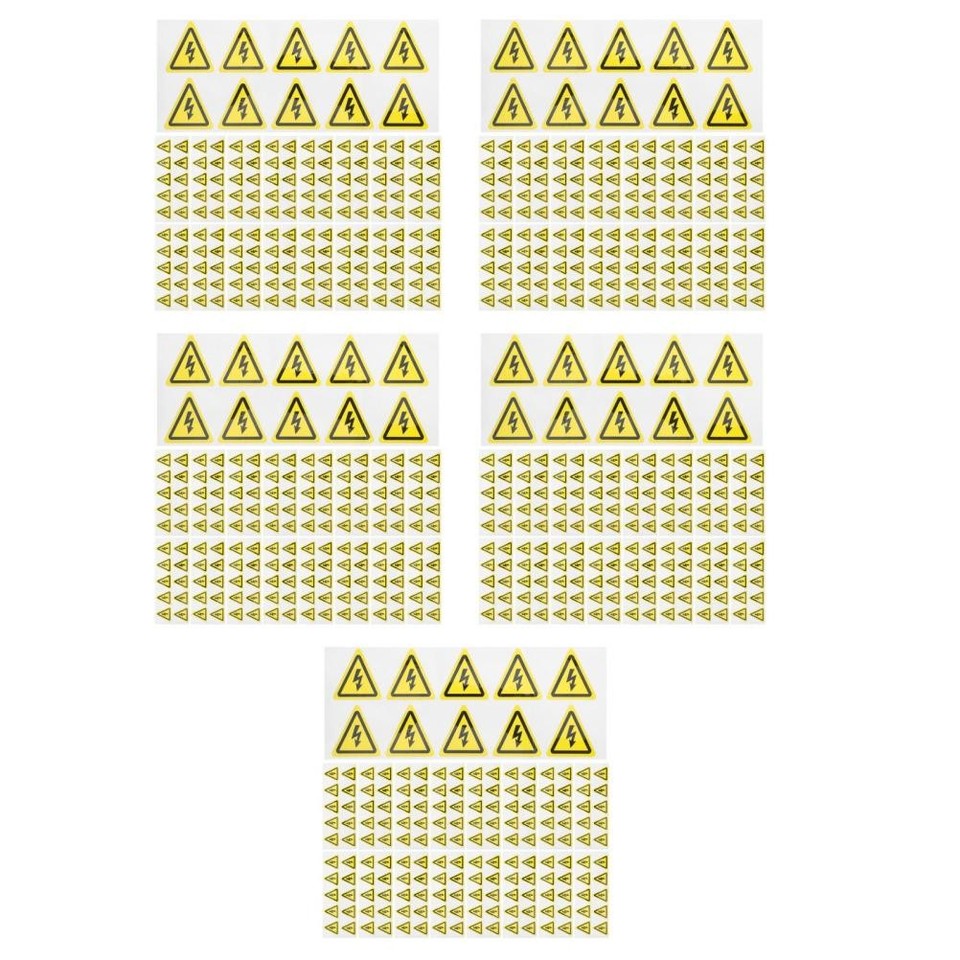 200 Pcs Safety Signs Self Adhesive Labels Electrical Warning Decals ...