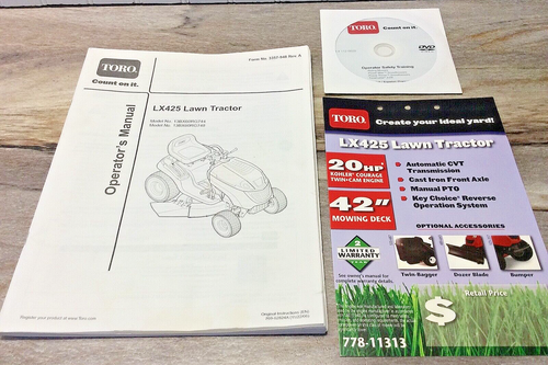 Toro LX425 Lawn Tractor Operator's Manual with DVD safety training | eBay