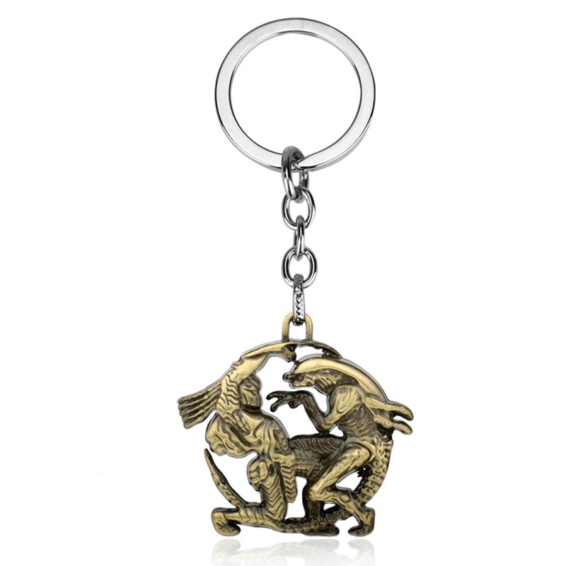 Alien and Predator Silver Gold ET Cryptid Creatures Key Chain Pendant ...