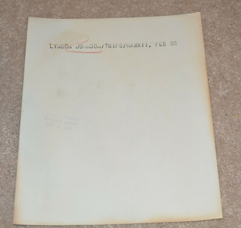 PRESIDENT LYNDON BAINES JOHNSON VINTAGE HAWAII VIETNAM ORIGINAL PRESS ...