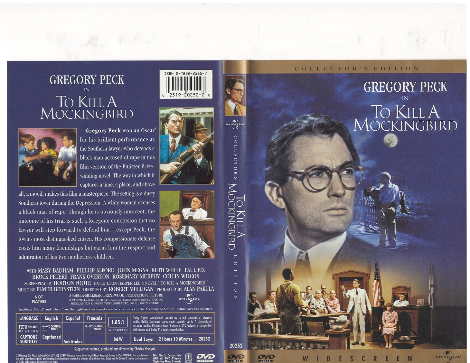 To Kill a Mockingbird - Collector's Edition DVD - Gregory Peck - 1962 ...