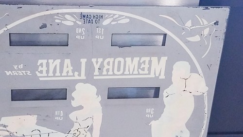 Vintage 1978 Stern Memory Lane Pinball Machine Backglass PICK UP ONLY ...