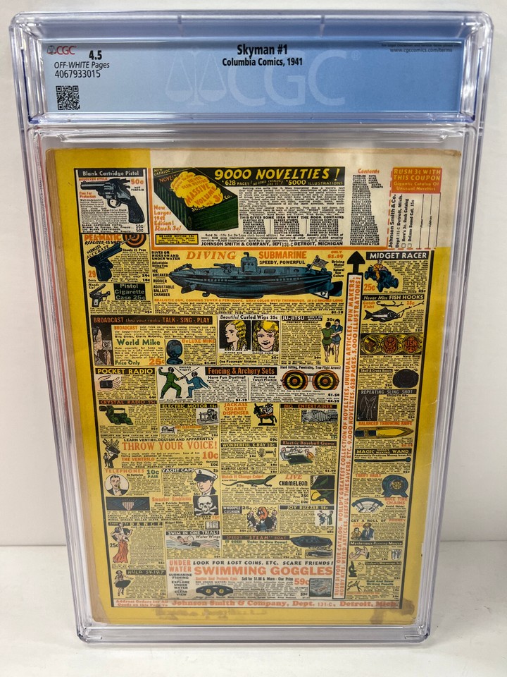 Skyman #1 - Columbia Comics - 1941 - CGC 4.5 - OW Pages - Origin of ...