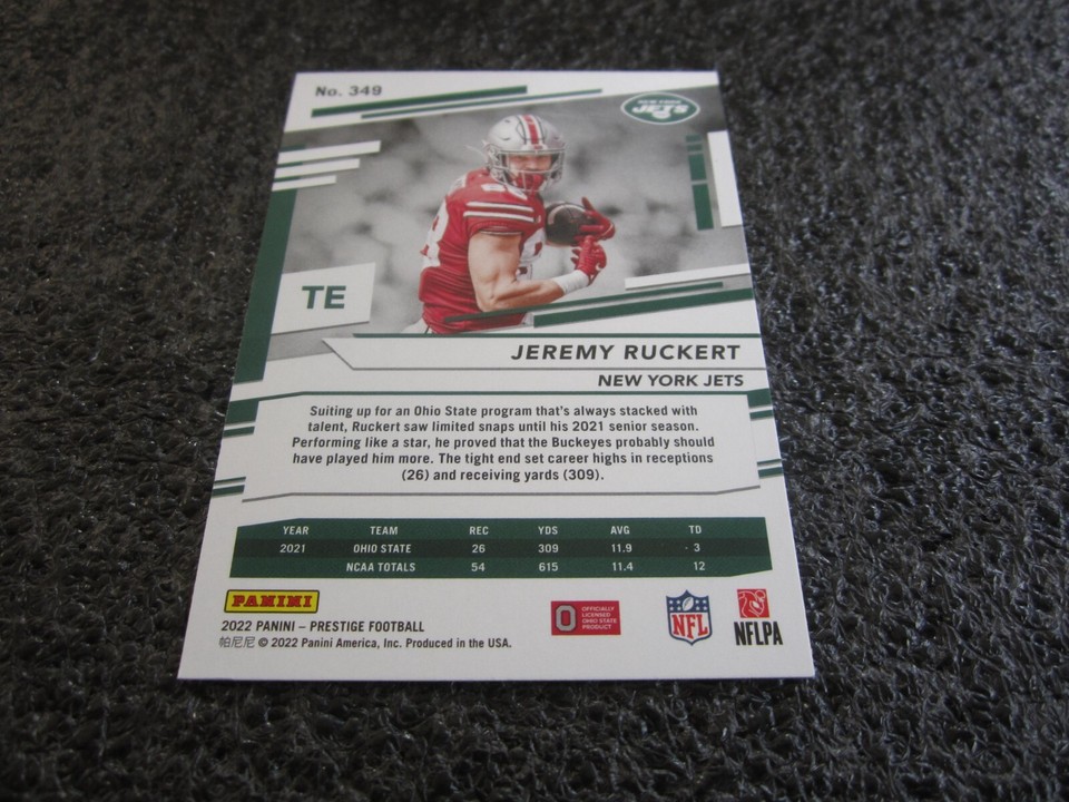 2022 PANINI PRESTIGE NFL ROOKIE CARD JEREMY RUCKERT JETS #349 | eBay