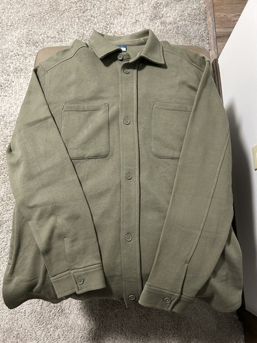 Old Navy Fleece Shacket Olive XL TALL Shirt Jacket Chore Coat Oversized ...