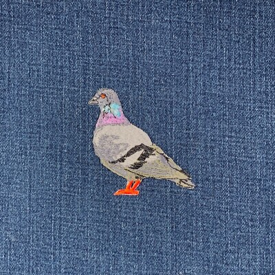 Rock Dove Pigeon Applique Patch - Embroidered Bird Badge 2.5" (Iron On ...