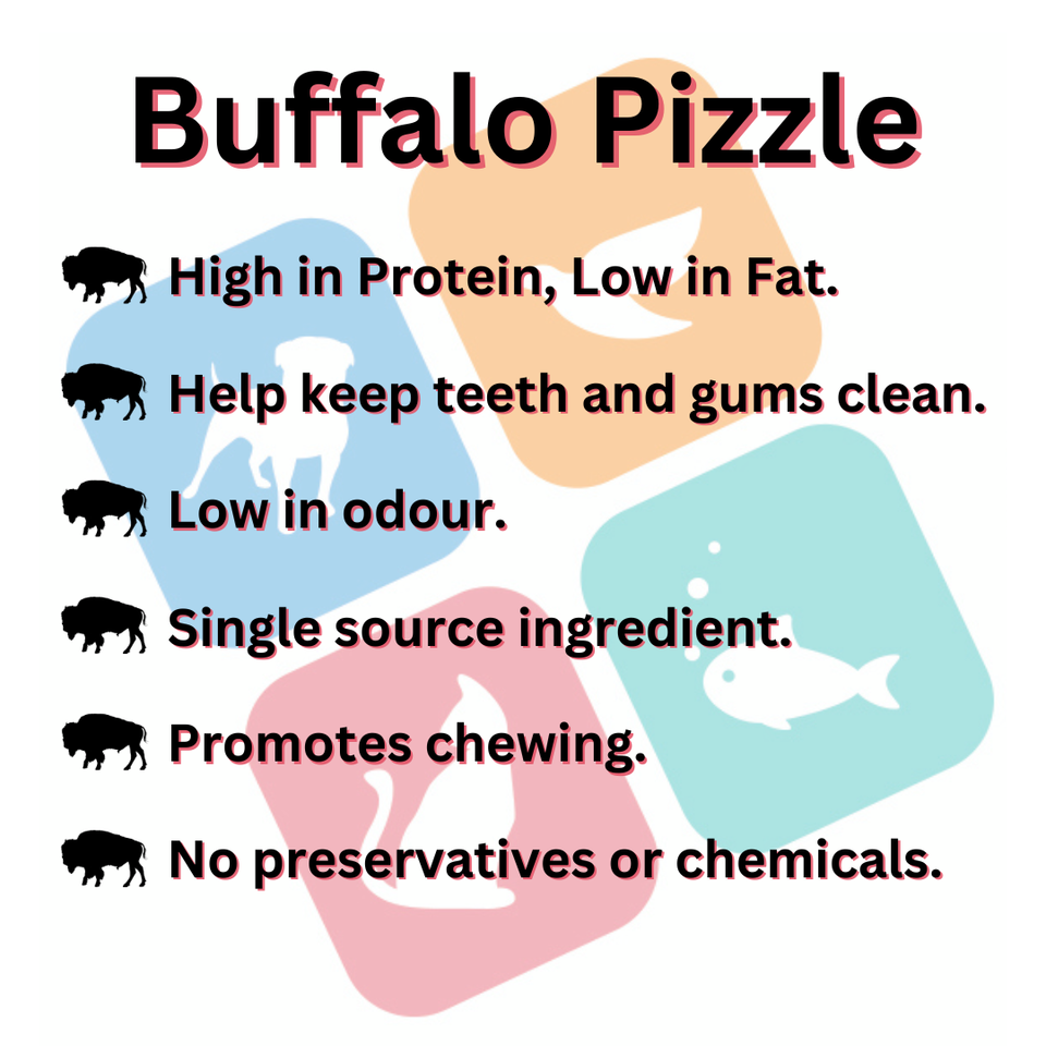 Buffalo Pizzles Dog Treats Chew High Protein Low Fat 100% Natural Air ...