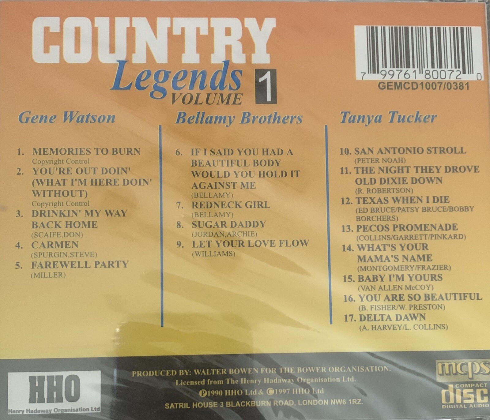 COUNTRY LEGENDS VOL 1~~RARE~~~CD~~~VARIOUS ARTISTS~~~NEW SEALED ...