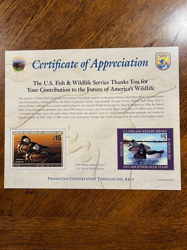 Duck Appreciation Souvenir Card 2005, RW72 and JDS13 | eBay