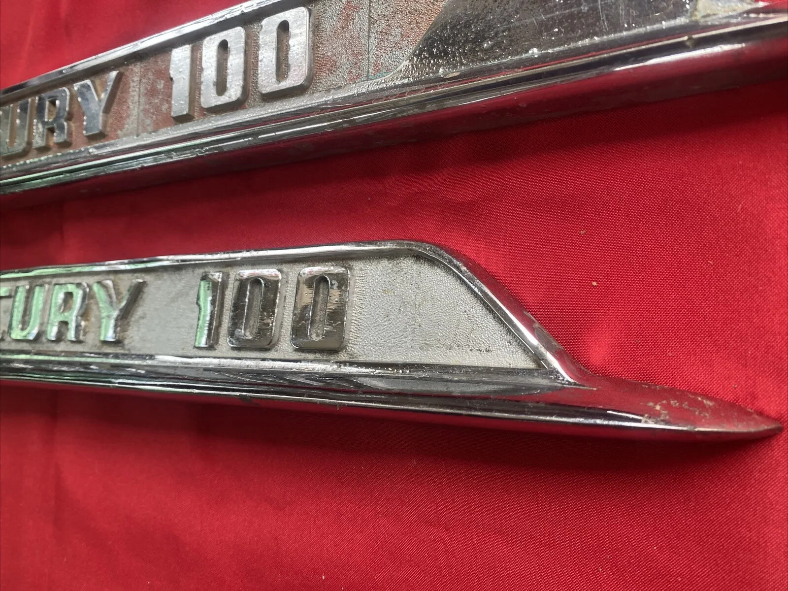 1959 1960 Mercury 100 m-100 hood emblem pair | eBay