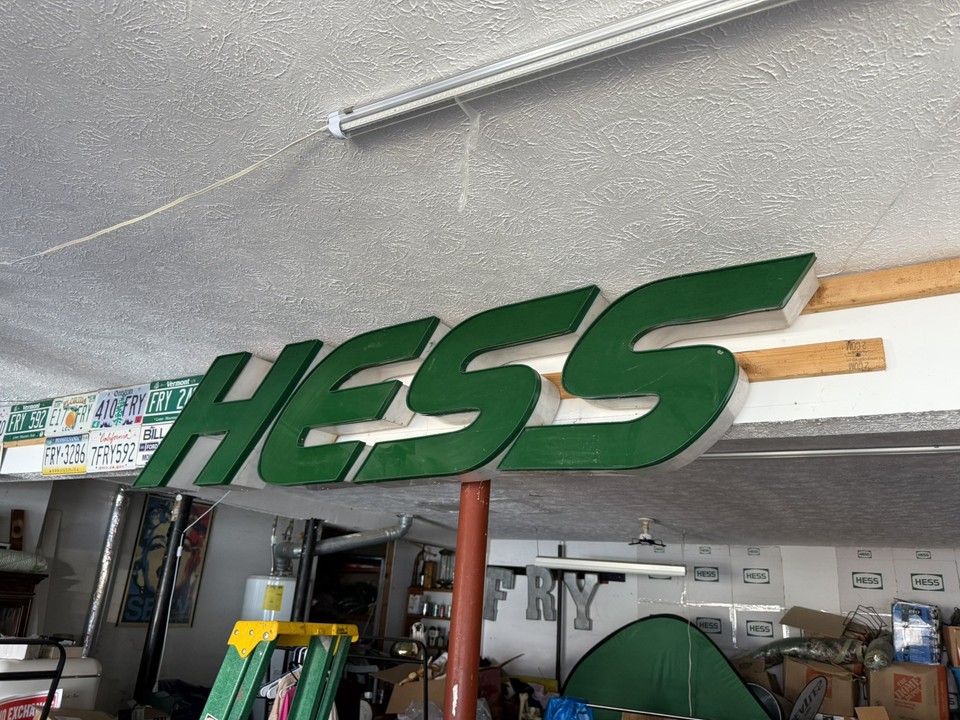 Lighted Gas Station Amerada Hess Corporation Sign | eBay