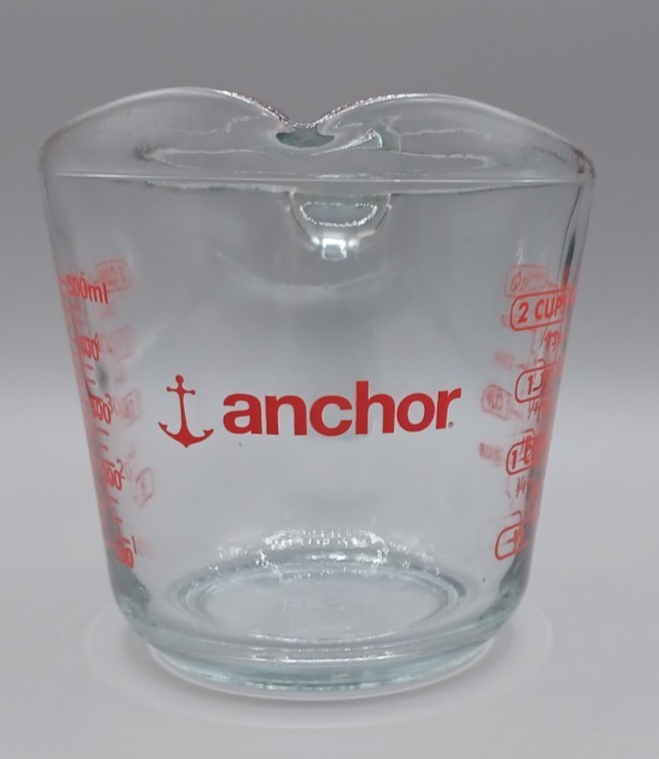 Vintage Anchor Hocking Liquid Measuring Glass 2 Cups Red Letters | eBay