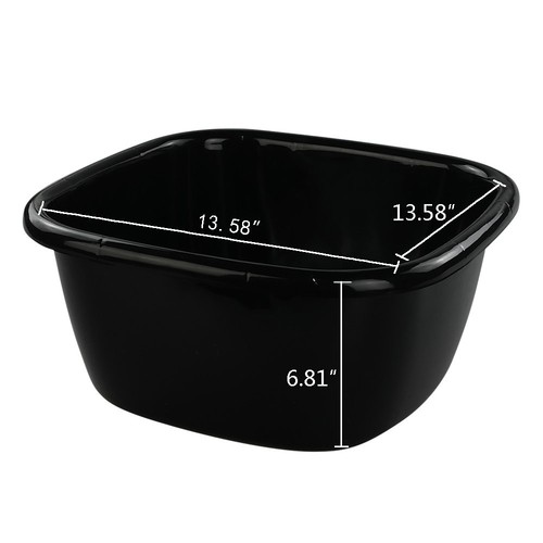 3-PACK 16 Quart Plastic Wash Basin/Dish Pan Tub, Black | eBay