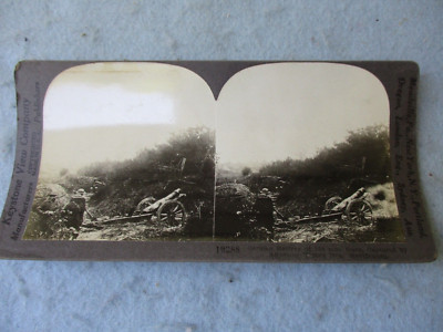 WW1 Stereoscope Card Captured German Artillery Battery 79th Division ...