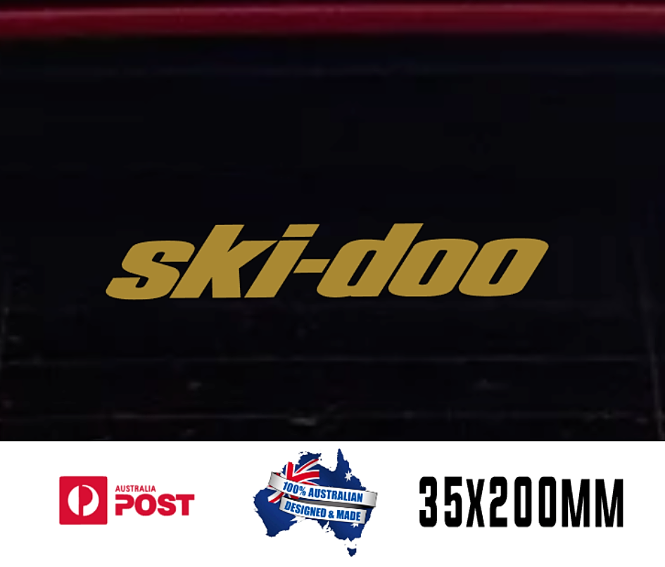 2x Ski-Doo Skidoo Windshield Windscreen Laptop Sticker Decal 200mm GOLD ...