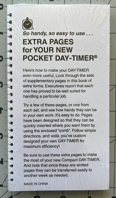 Pocket Day-Timer Assortment Extra Pages Spiral Refill 6 1/2" X 3 1/2 ...