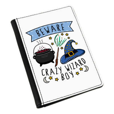 Beware Crazy Wizard Boy Passport Holder Cover Case Funny Joke Magical ...