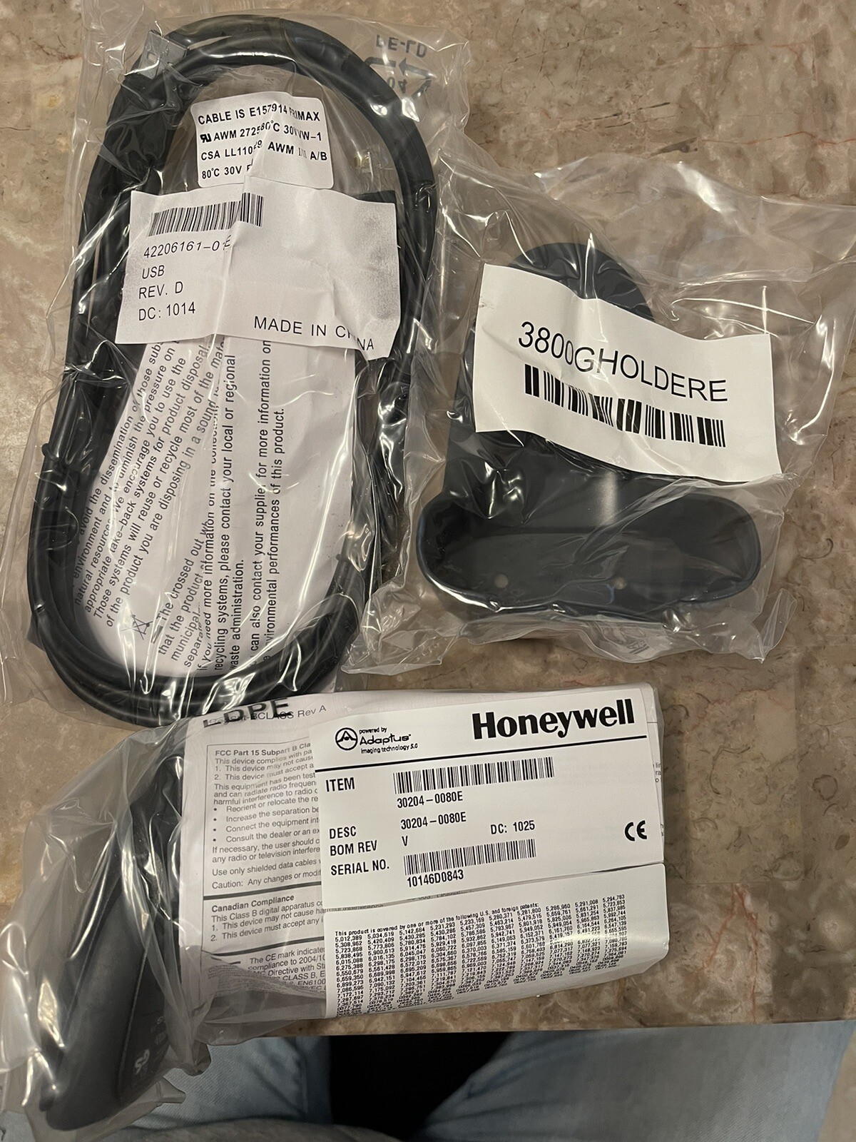 Honeywell Adaptus 3800G Handheld Barcode Scanner USB Cable 30204-0080KE ...