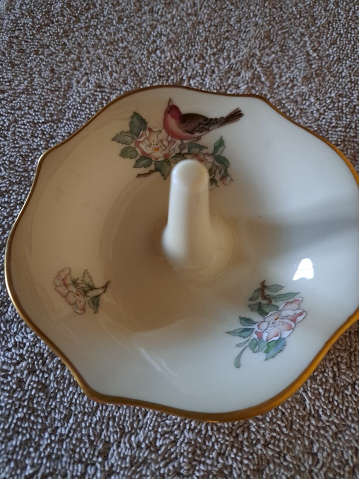 Vtg Lenox Serenade Ring Jewelry Trinket Holder Porcelain Bird Flowers Gold Trim | eBay