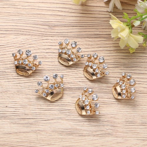 2 PCS Crown Badge Brooch Pin Bouquet Pins for Pageant Mini Rhinestones ...