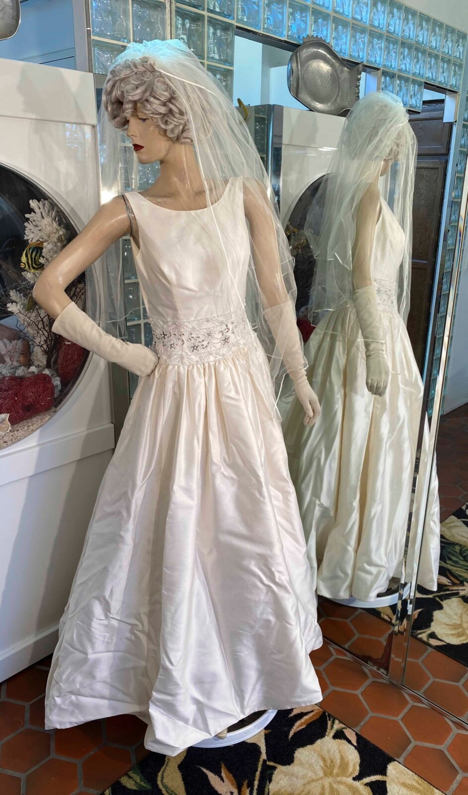 Alfred Angelo Ivory Silk Pearl Beads Bridal Princess … - Gem