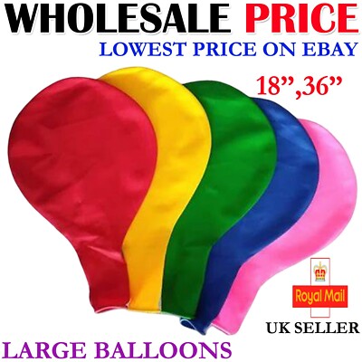 18"/ 36" Inch Giant Plain Balloons Extra Large Balloon Jumbo Plain ...