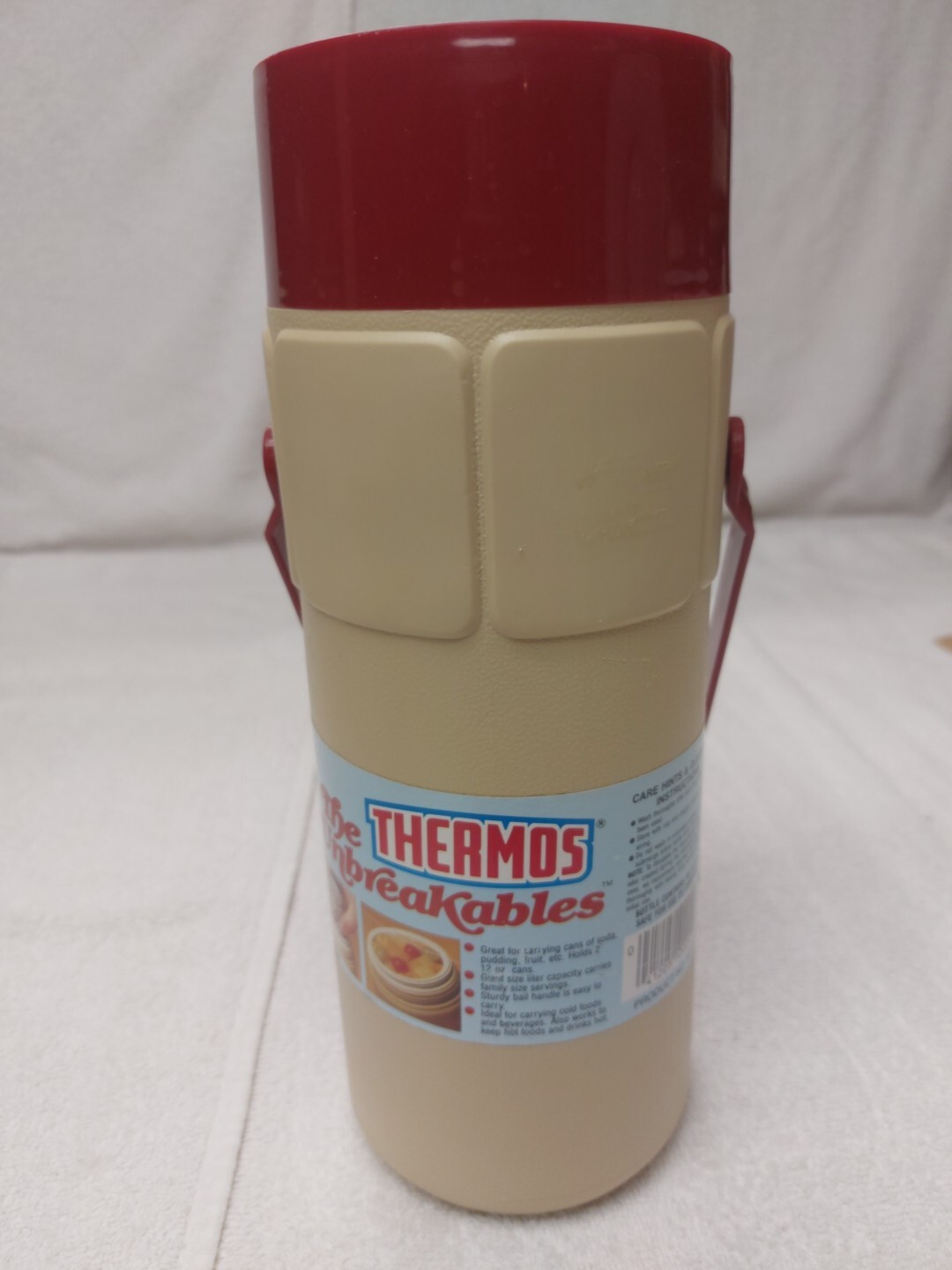 VINTAGE 1984 THERMOS The Unbreakables M/4414 Tan/Red EUC!! 80's School ...