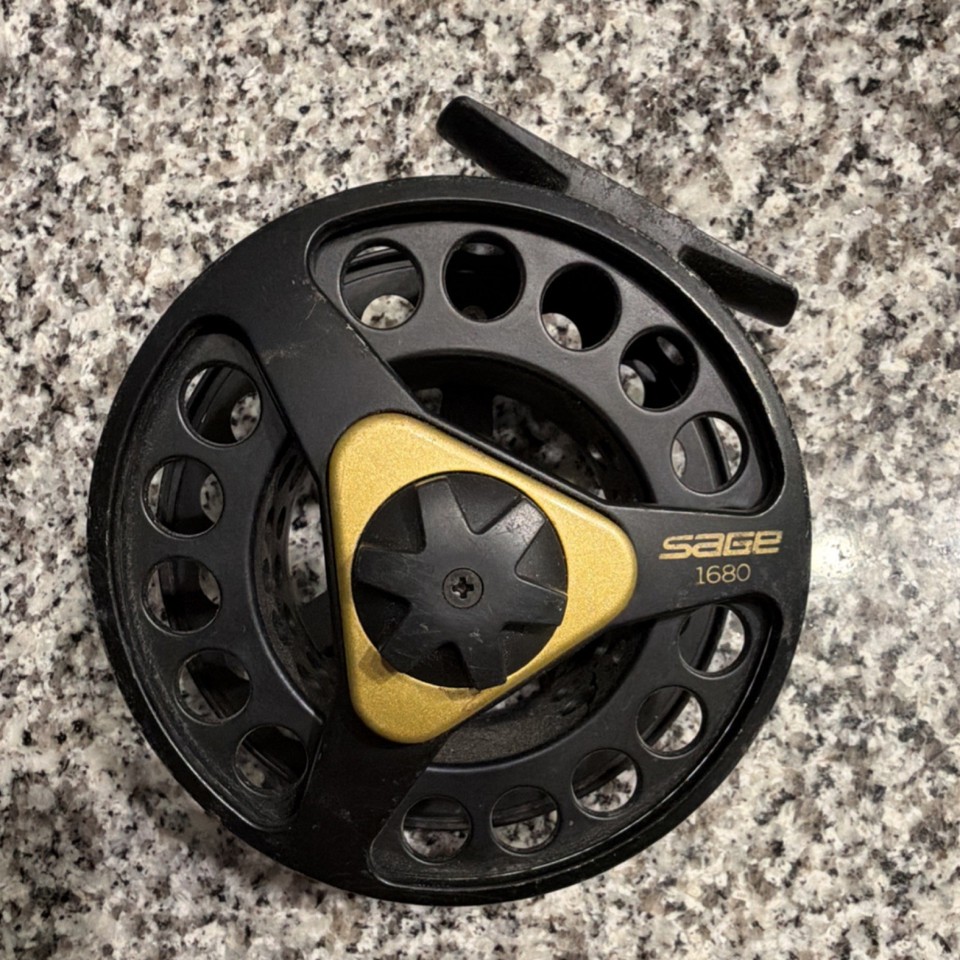 SAGE 1680 Fly Reel Black Gold Fly Fishing Reel Fly Reel Model 1680 ...