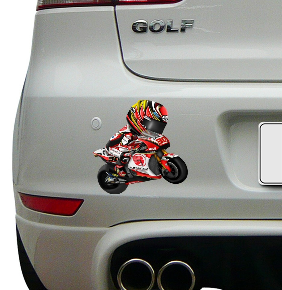 stars of motoGP TT superbike cartoon decals stickers past and present ...