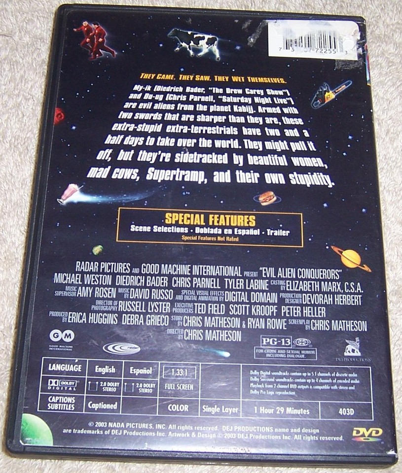 Evil Alien Conquerors DVD Michael Weston Diedrich Bader Chris Parnell ...