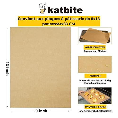200pcs 9x13 Inch Heavy Duty Unbleached Parchment Paper Parchment Paper ...