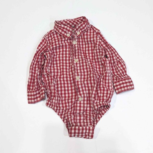 Baby Gap One Piece Boys Size 6-12m Red Plaid Button Down | eBay