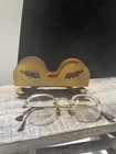 Vintage Footed Eyeglass Caddy Holder Cats Eye Rhinestones Gold Tone ...