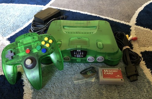 Nintendo 64 N64 Funtastic Jungle Green Console Bundle System *NICE ...