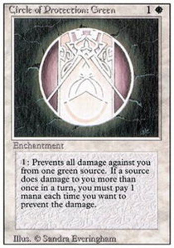 MTG: Circle of Protection: Green [Moderately Played] Revised Edition ...