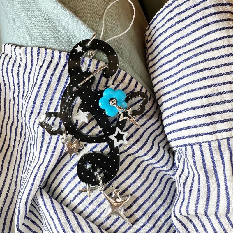 Flower Rotating Musical Note Keychain Creative Stress Relief Keyring ...