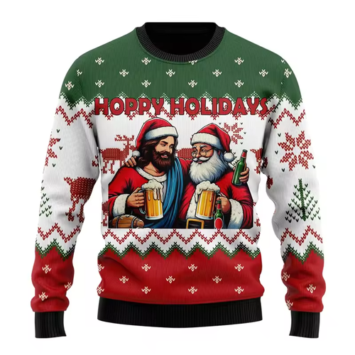 Fashion Beer Ugly Christmas Sweater Hip Hop Bar Sweatshirts Beers ...